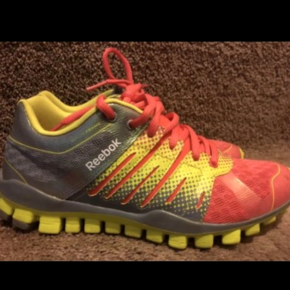 Reebok | Shoes | Womens Coral Yellow Reebok 3d Realflex Fuseframe ...